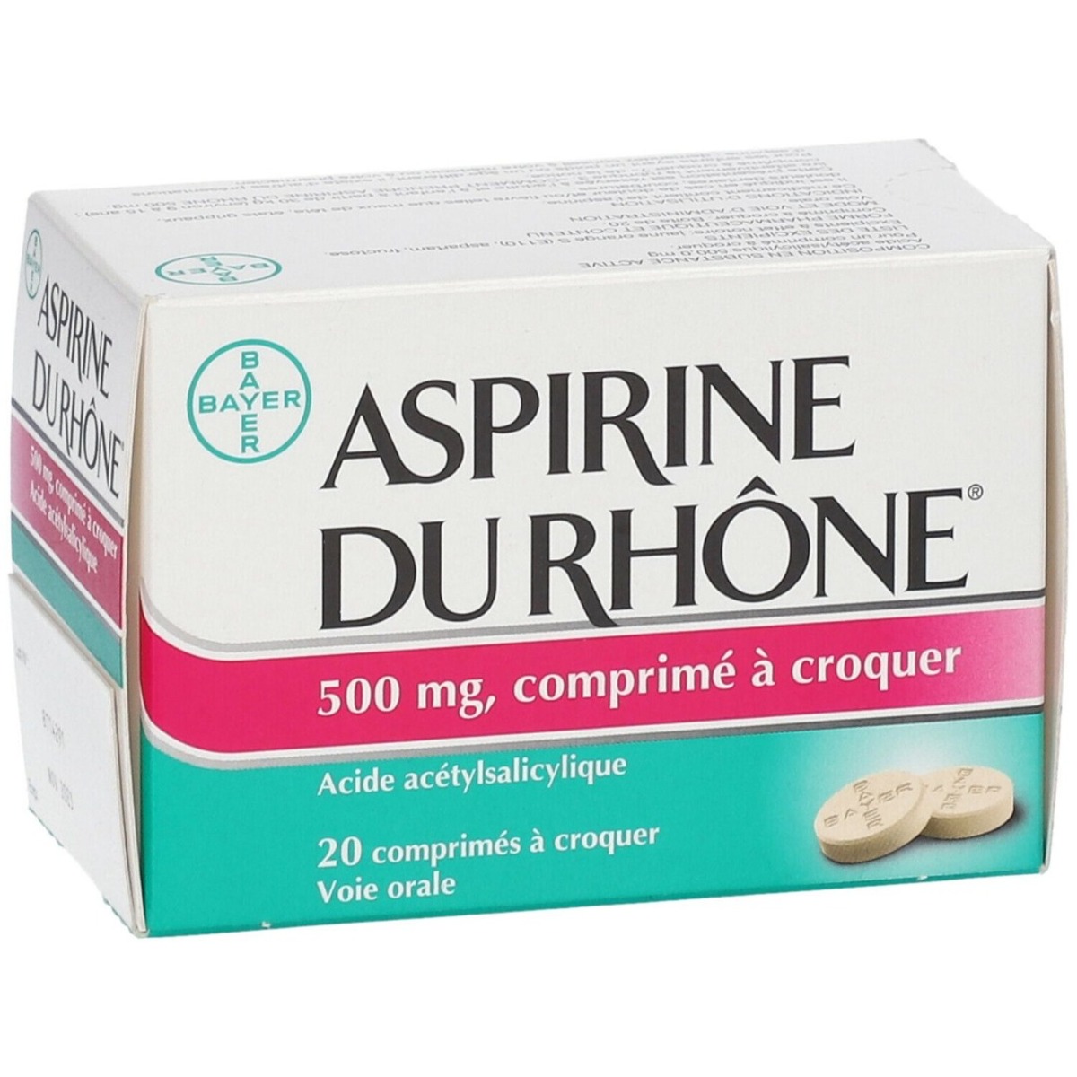 ASPIRINE 500MG RHONE CPR CROQ 20 - Achat au meilleur prix - Pharmacie ...
