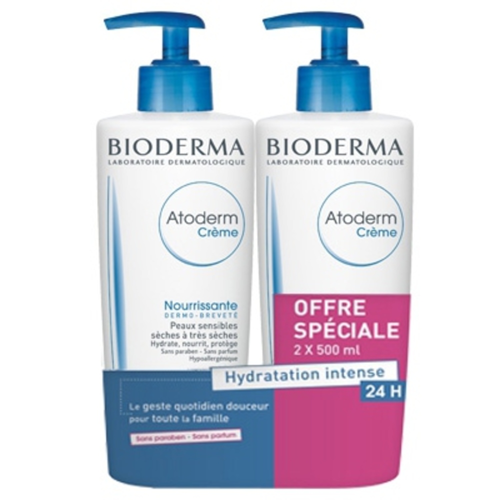 Bioderma Atoderm Crème Nourrissante Lot de 2 x 500ml - Prix